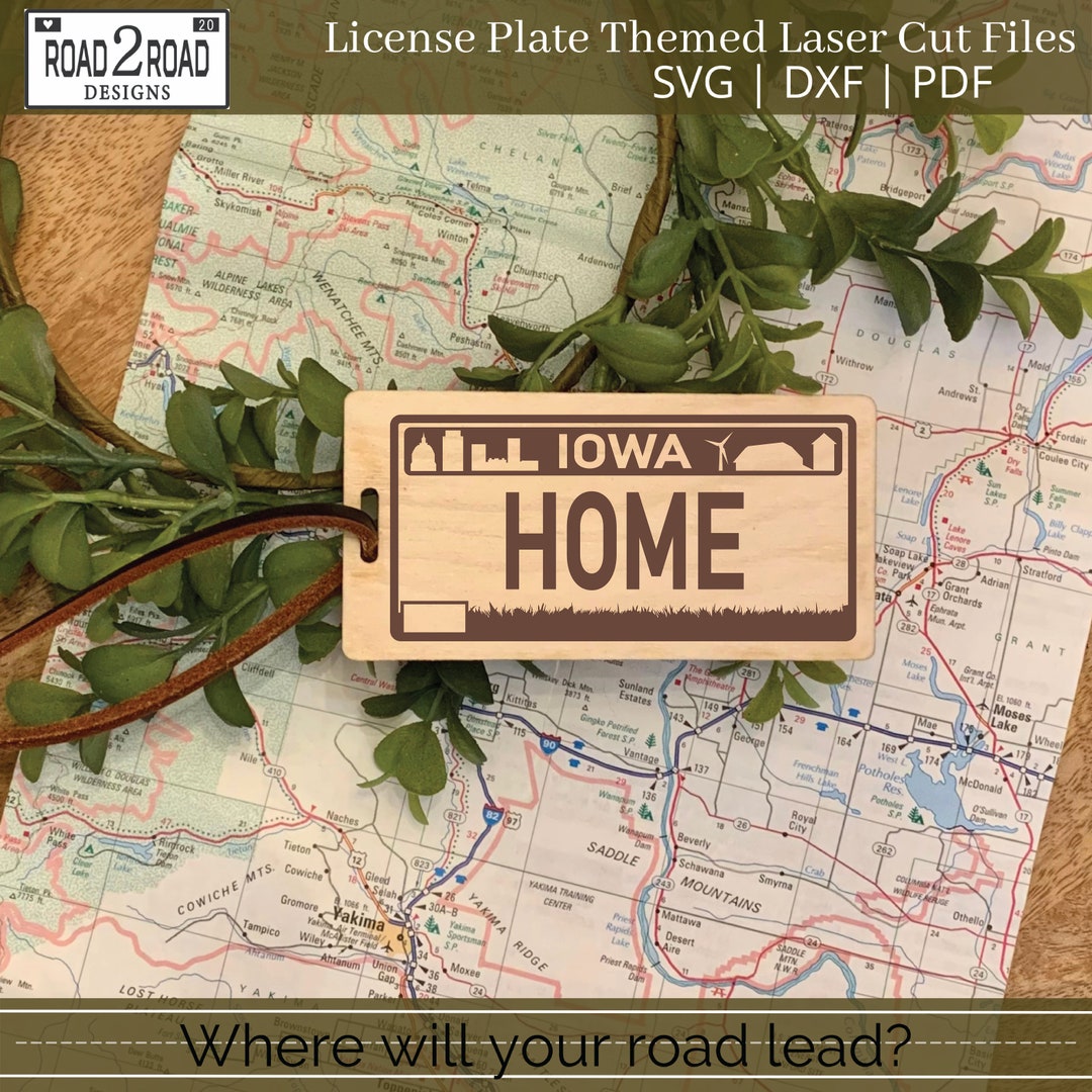 Iowa Luggage Tag Laser Cut File | Glowforge Ready | Commercial Use ...