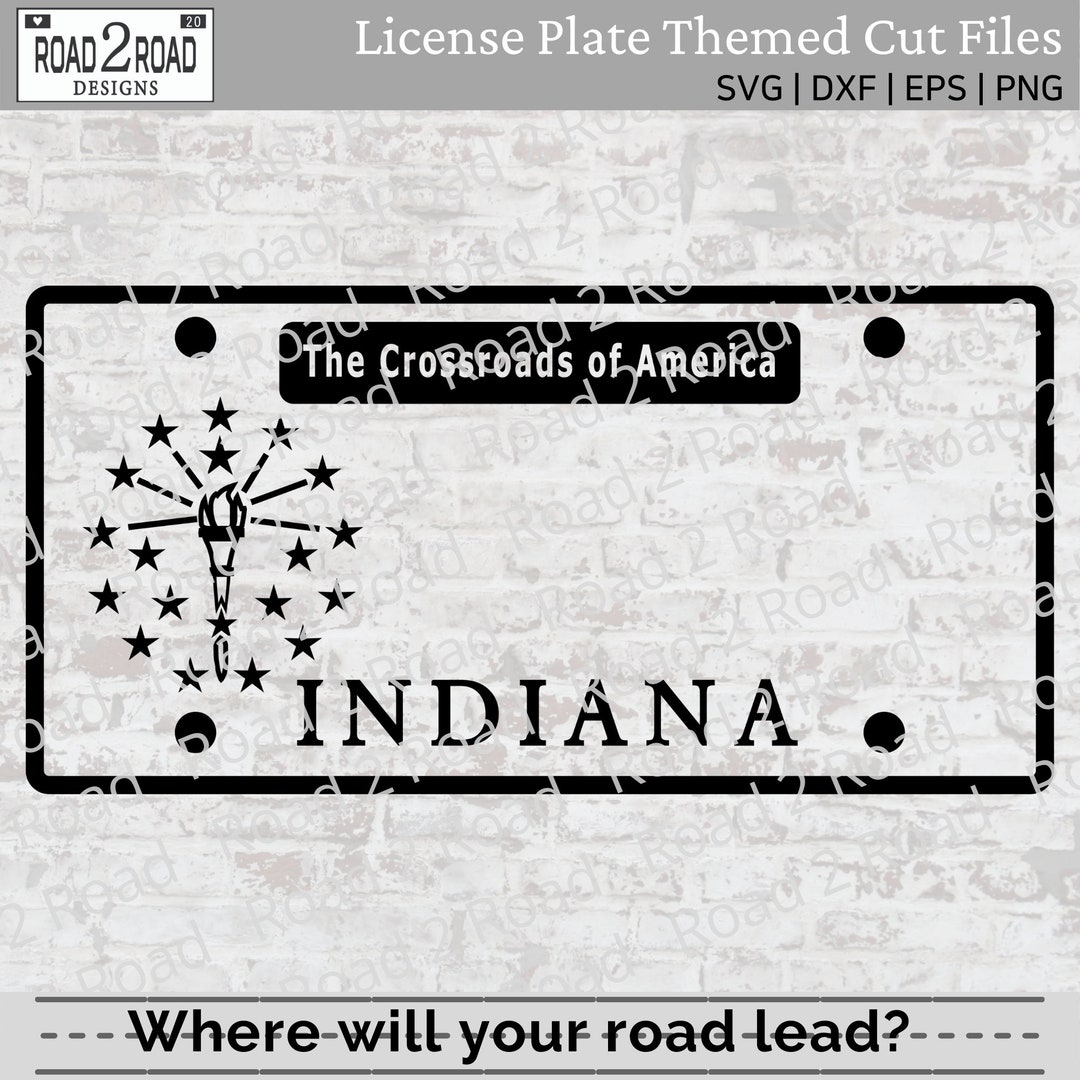 Indiana Blank License Plate SVG Cut File | Personalizable Downloadable ...