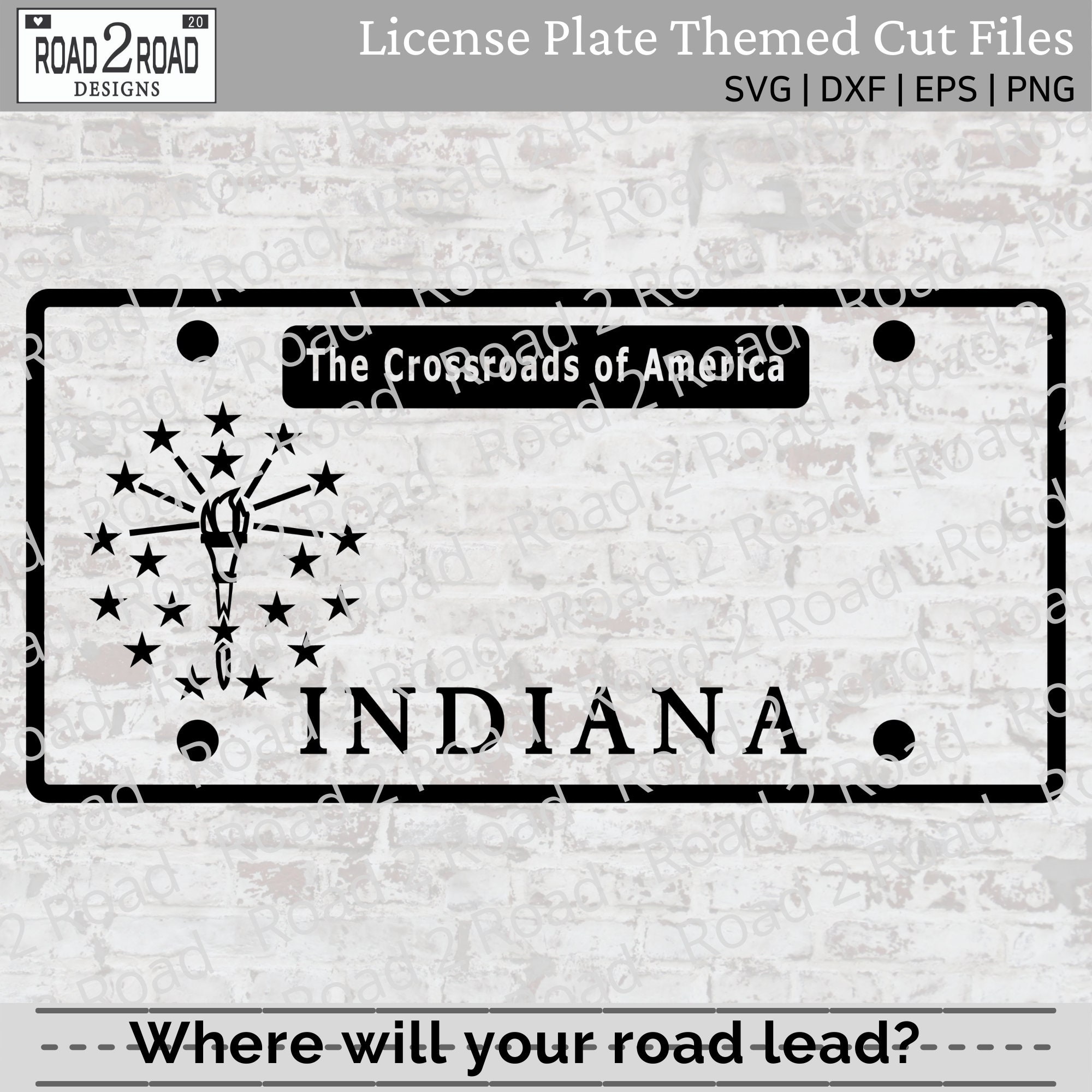Indiana Blank License Plate SVG Cut File Personalizable - Etsy