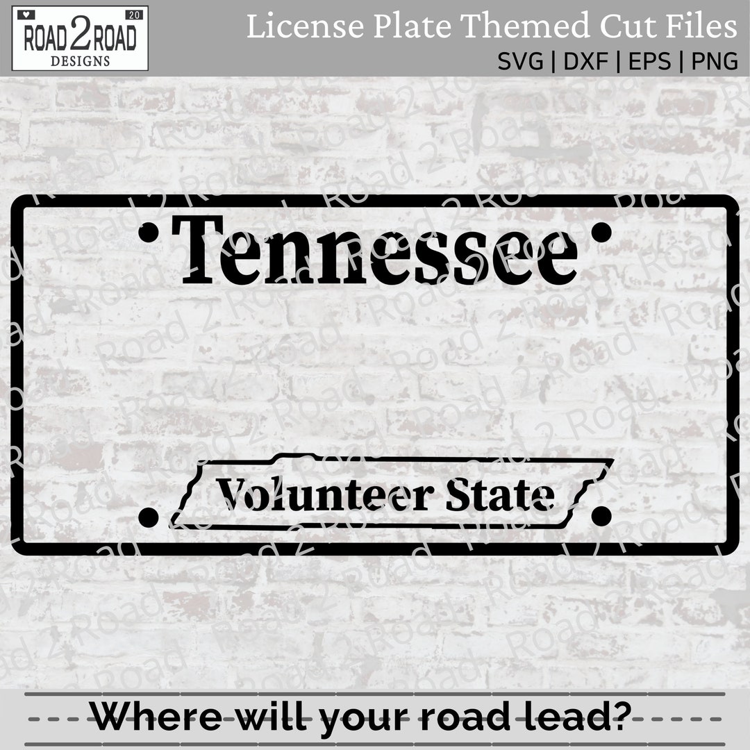 Tennessee Blank License Plate SVG / Personalizable / Customizable - Tn ...