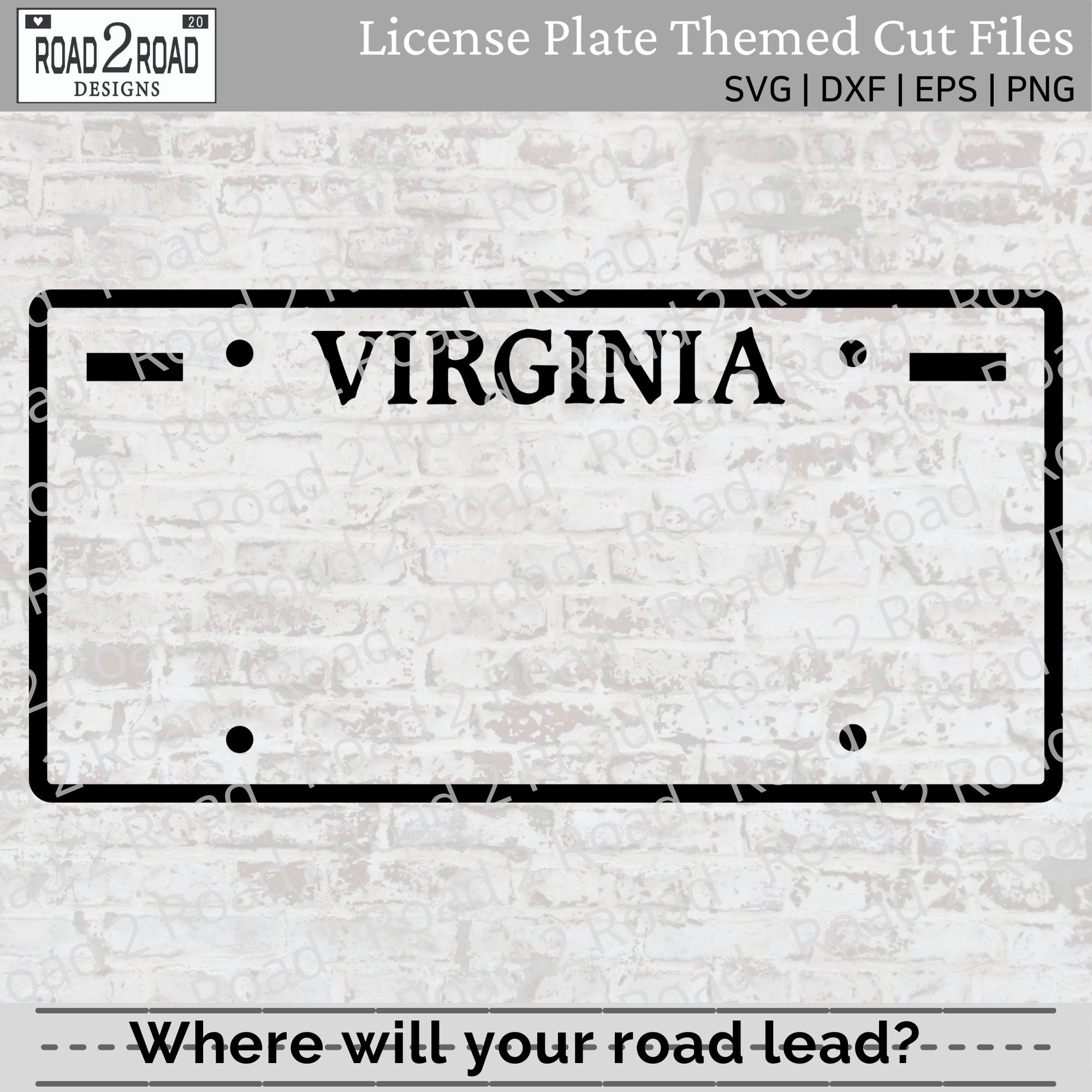 Virginia License Plate SVG Cut File Blank Virginia Svg Bottom Text ...