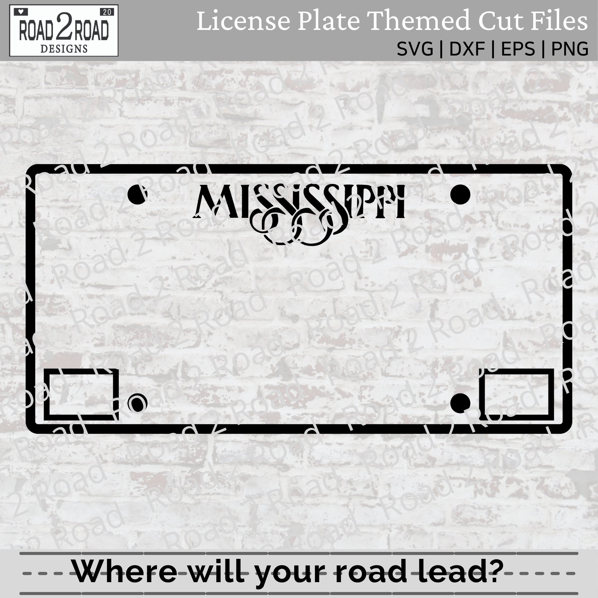 Mississippi Blank License Plate SVG Downloadable Cut File ...