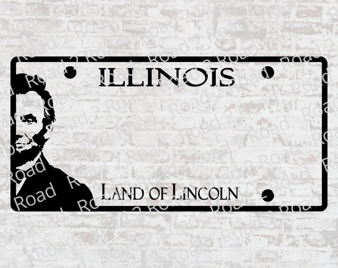Illinois Blank License Plate SVG Cut File Personalizable - Etsy