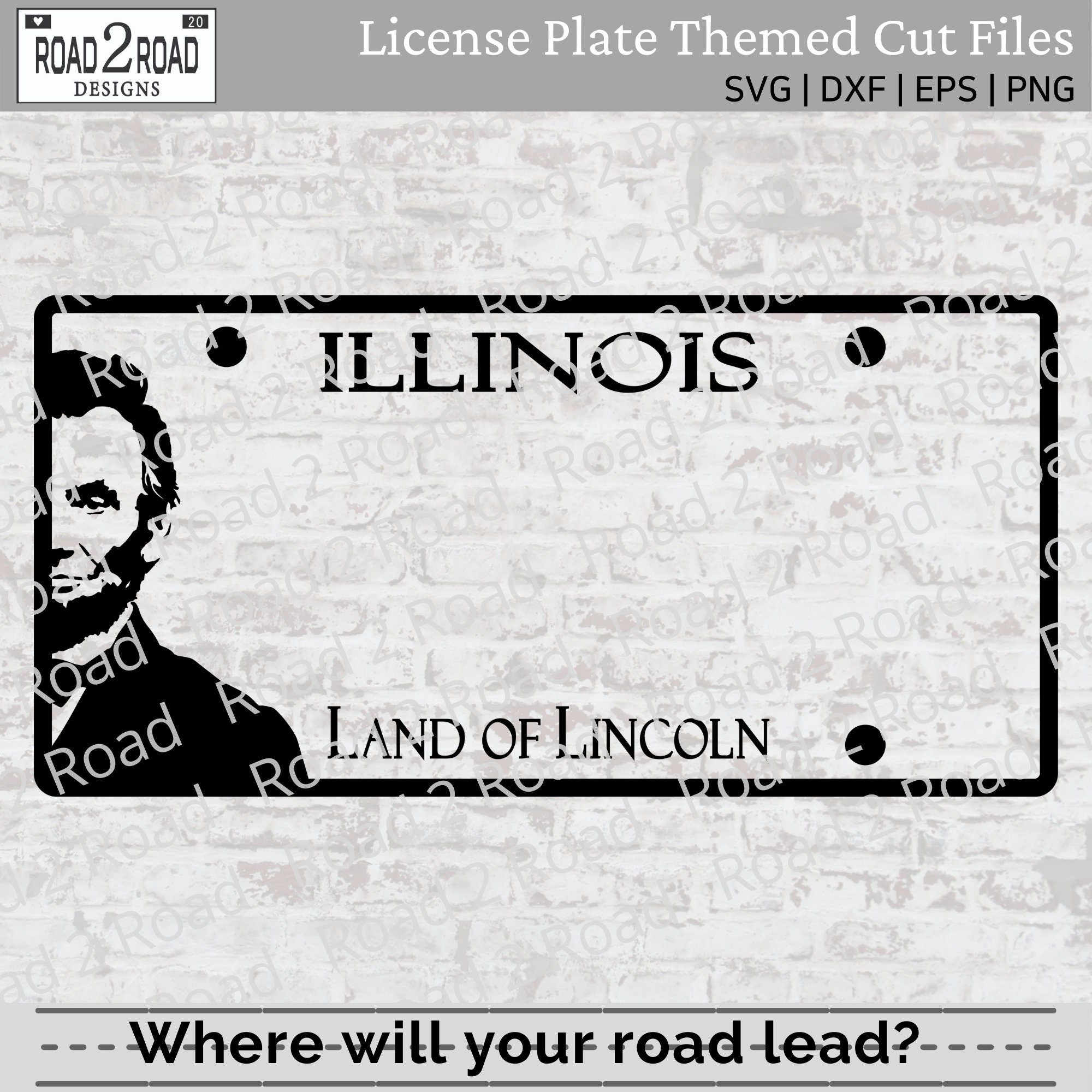 Illinois Blank License Plate SVG Cut File Personalizable Downloadable ...