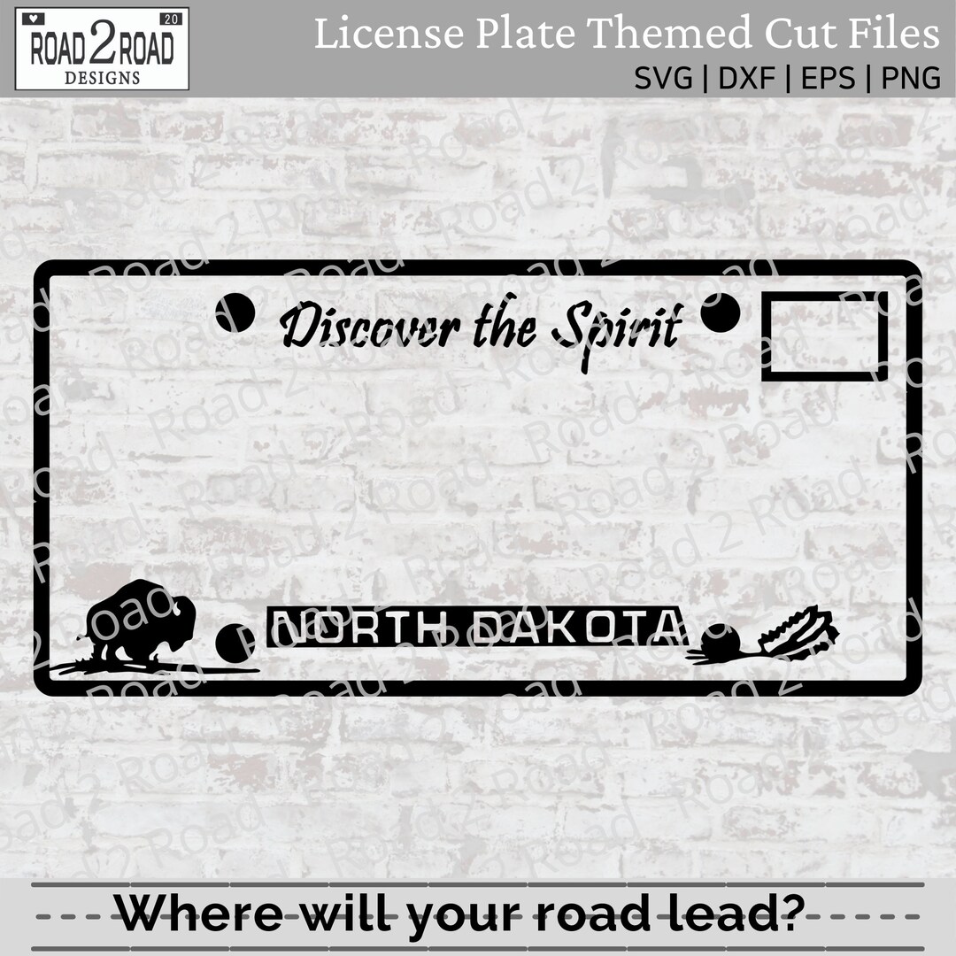 North Dakota Blank License Plate SVG Cut File - Customizable ND ...
