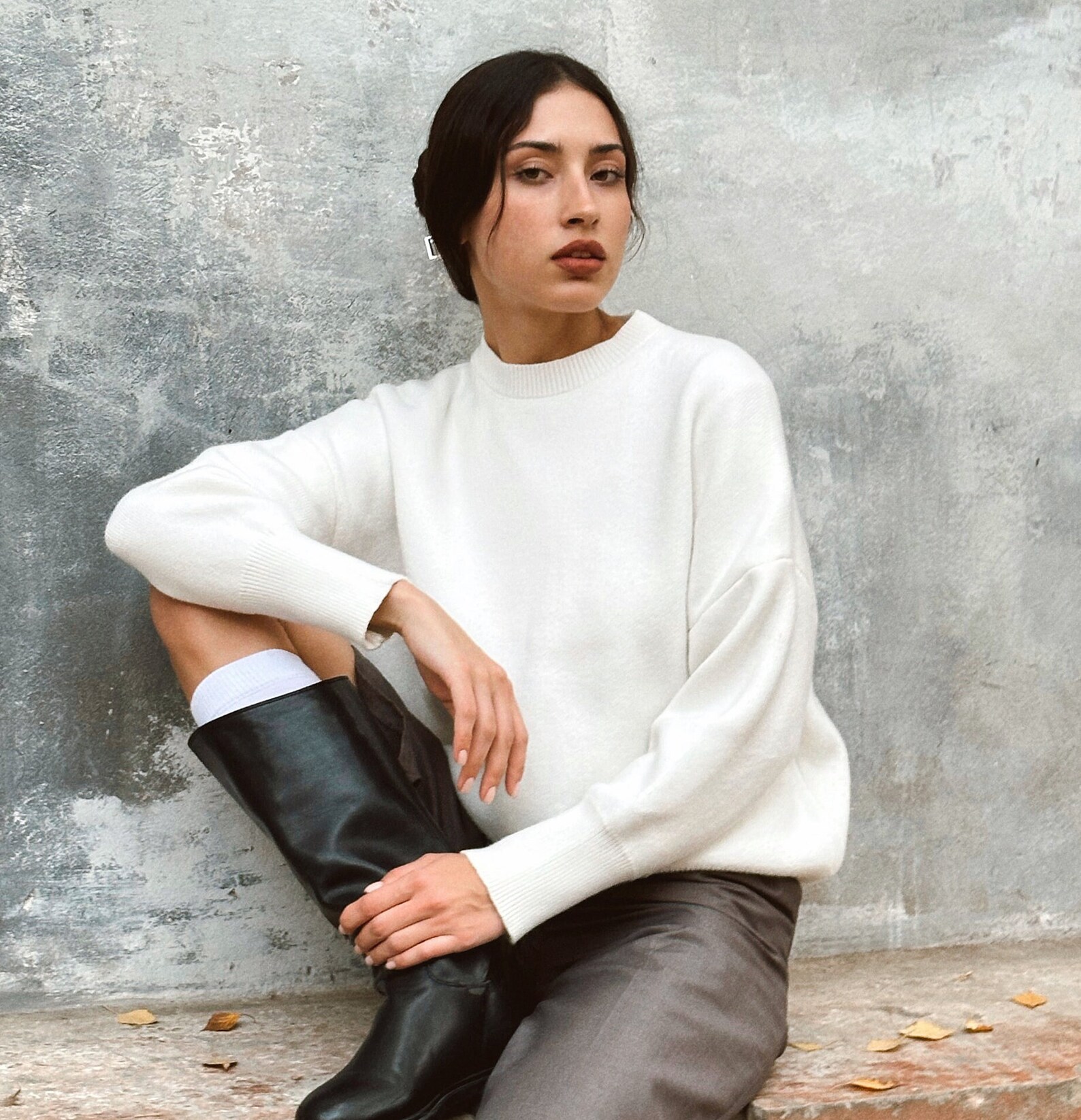 Aesthetic Pullover, Knitted Sweater Oversize for Woman / Knit Cotton ...