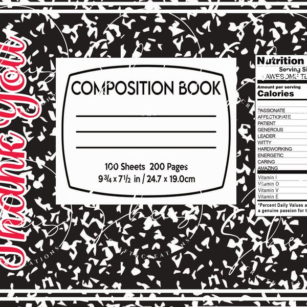 Composition Notebook Chip Bag Template - Etsy