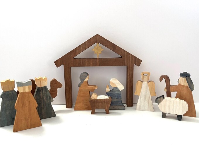 Wood Nativity Set - Etsy