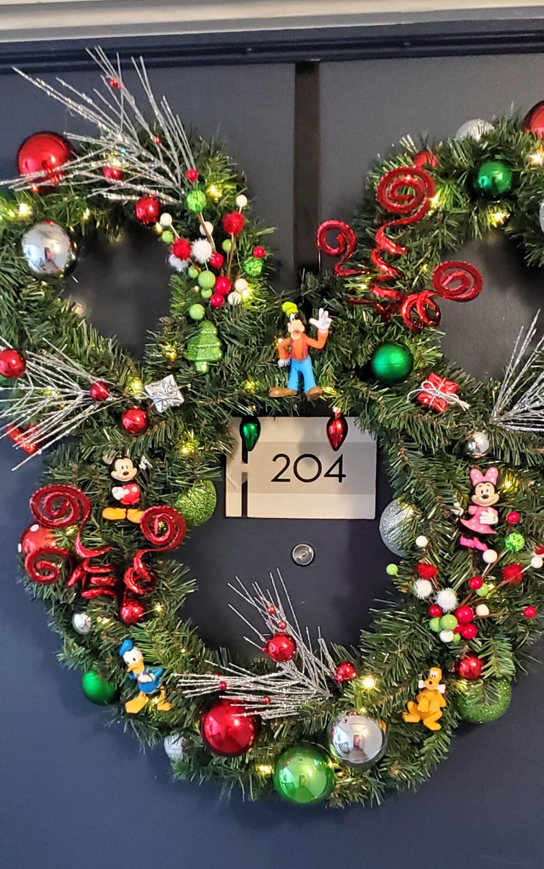 Unique Disney Inspired Christmas Wreath – Holiday Front Door Decor ...