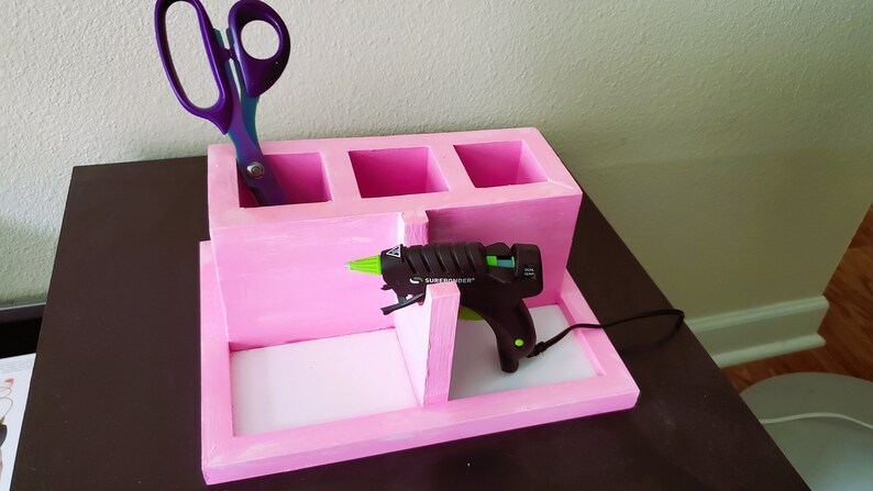 Rustic Wooden Hot Glue Gun Stand | Craft Organizer & Glue Gun Holder ...