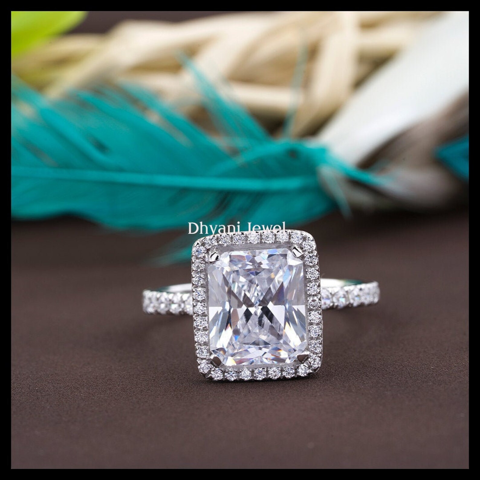 4 4 Ct Radiant Cut Moissanite Engagement Ring Gold Engagement Etsy
