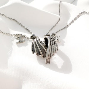 Magnetic Angel Devil Wings Matching Couples Necklace Set for Two ...