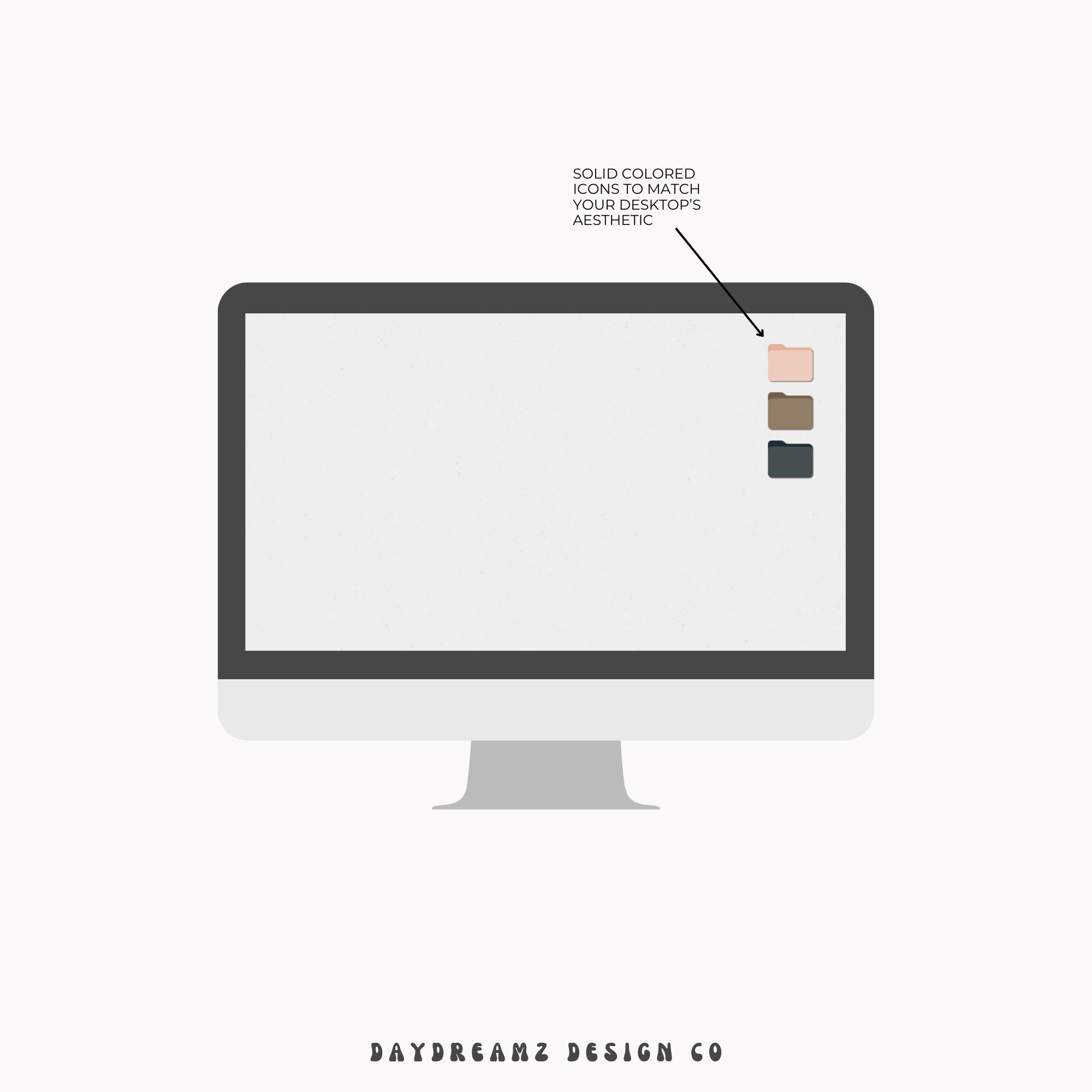 9 Dark Neutral Desktop Folder Icons, Neutral Tones Mac Folders, Neutral ...