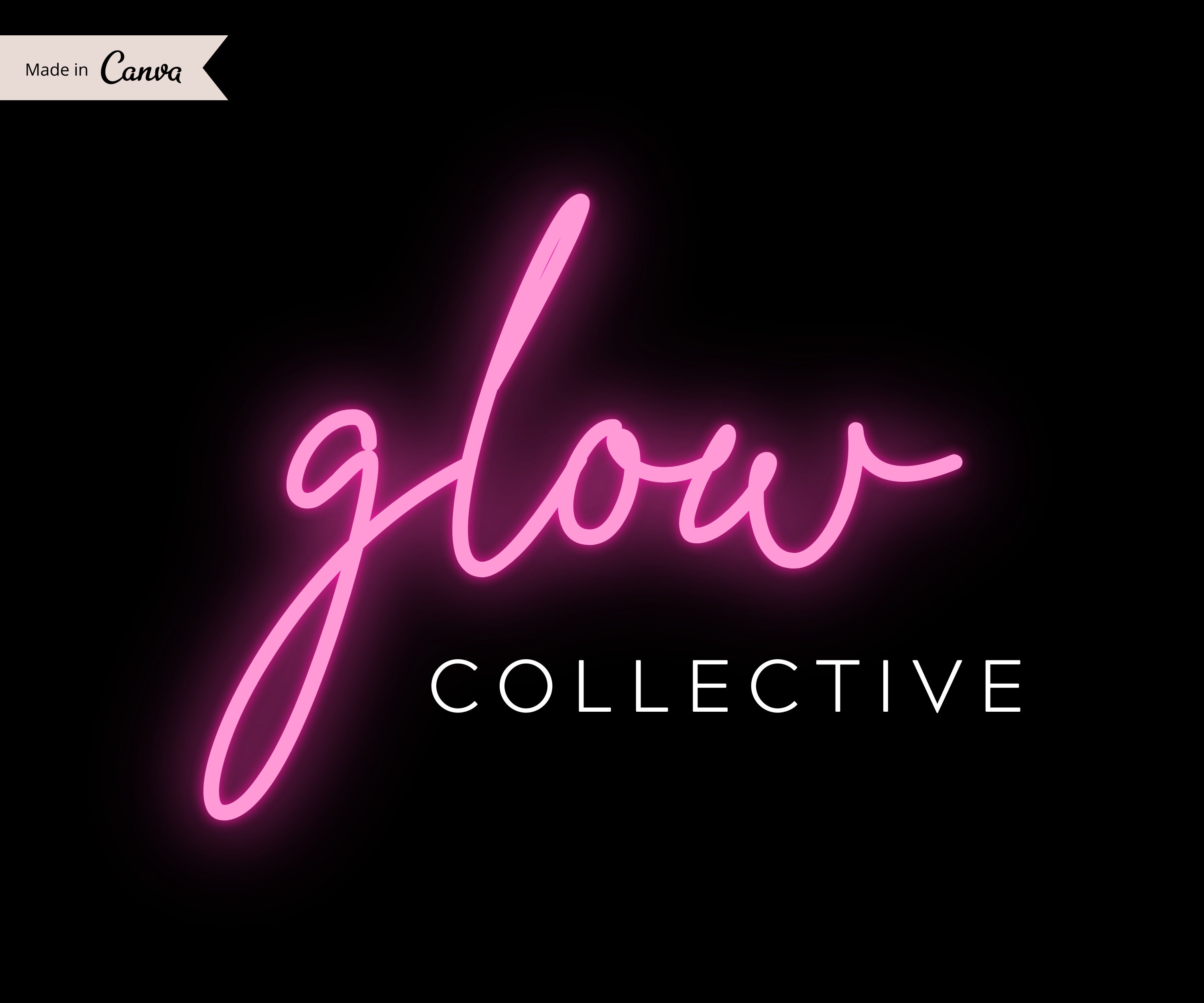 Instant Download Neon Pink Logo Template Neon Sign Logo - Etsy UK