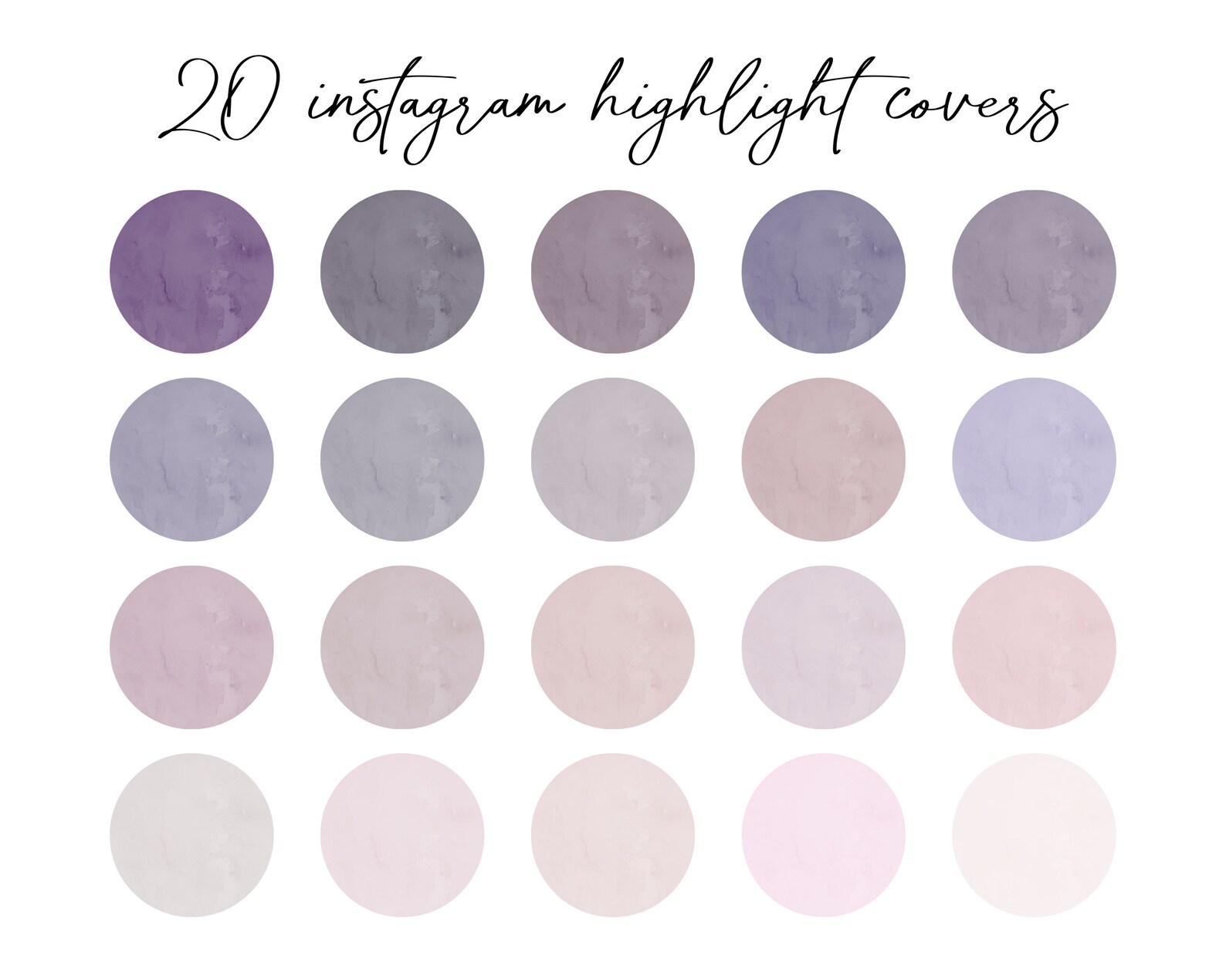 20 Textured Purple Tone Instagram Story Highlight Covers, Lavender ...