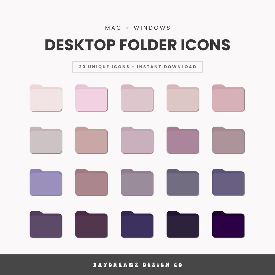20 Lavender Haze Aesthetic Desktop Folder Icons, Purple Hues Mac ...