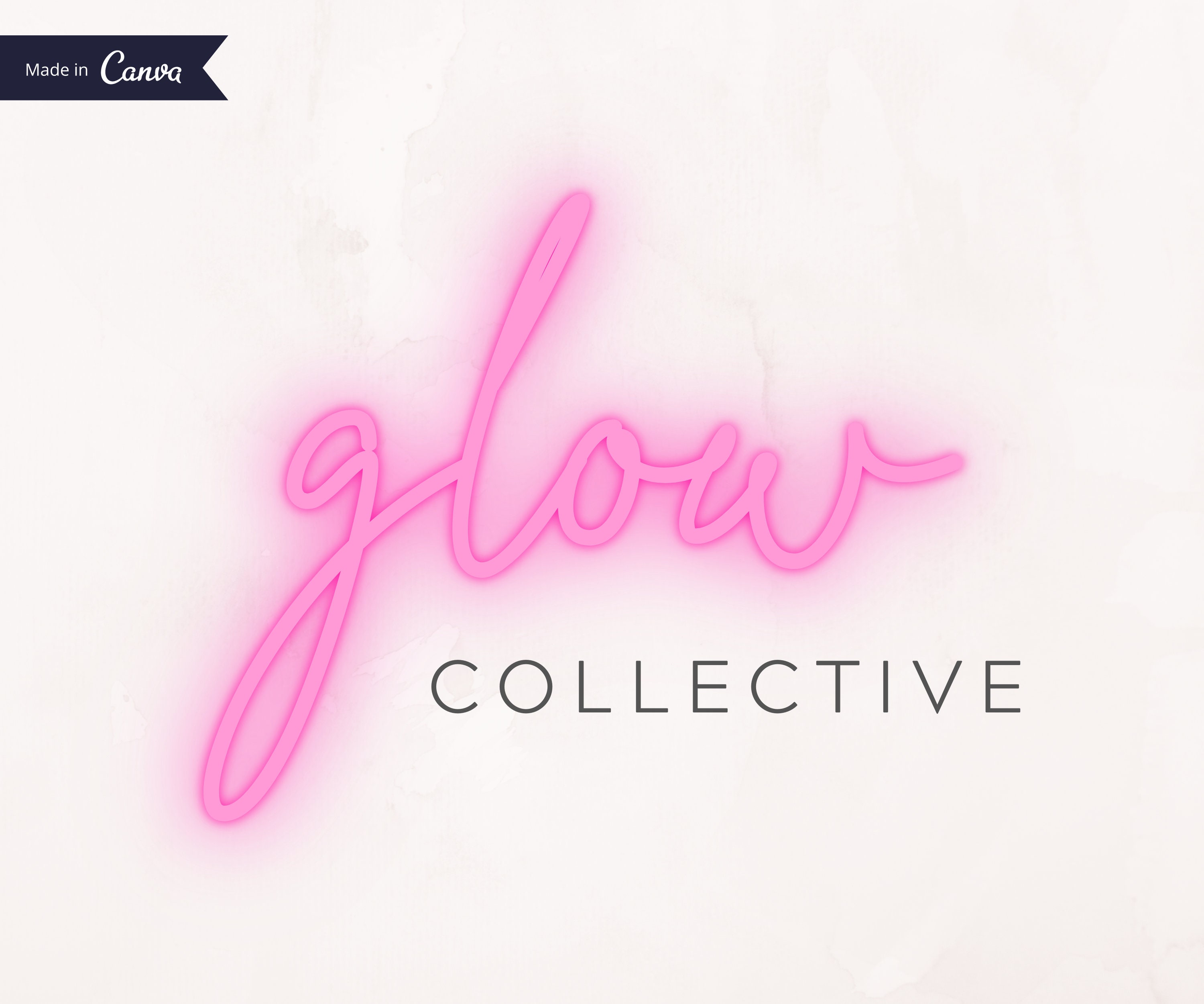 Instant Download Neon Pink Logo Template Neon Sign Logo - Etsy UK