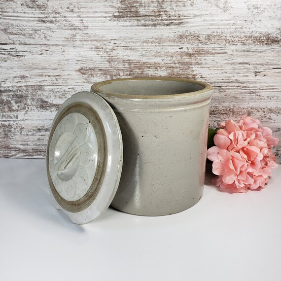 Stoneware Crock With Red Wing Pottery Lid Vintage 1 Gallon - Etsy