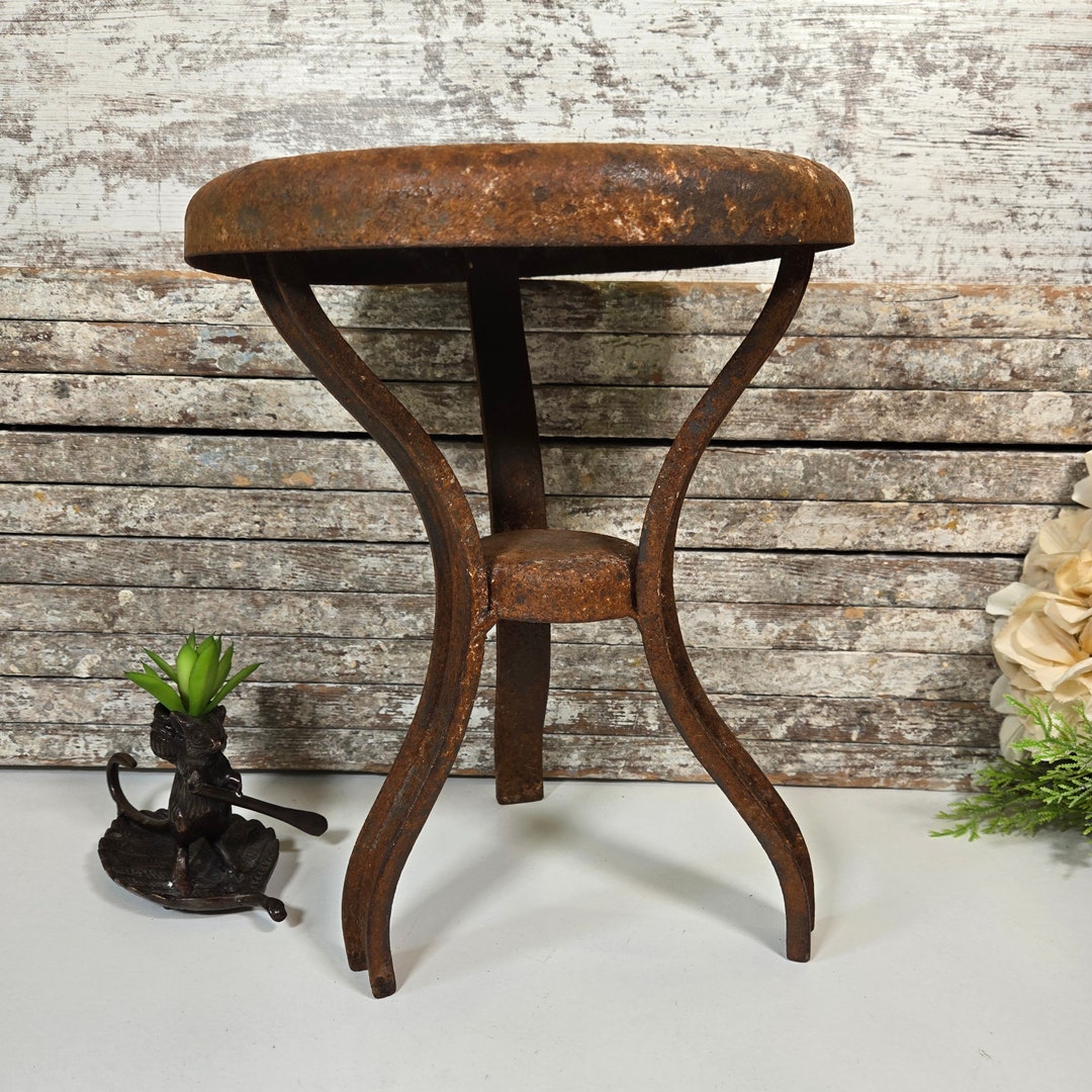 Primitive Metal Milk Stool, Vintage Three-legged Farm Stool - Etsy