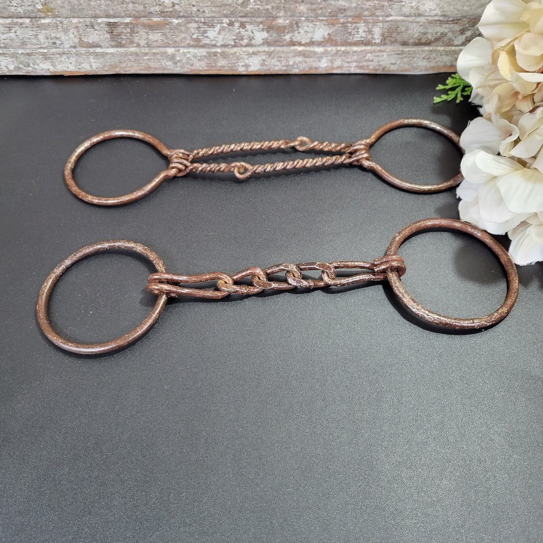 Vintage Pair of Horse Bits, Primitive Western Decoration, Twisted Wire ...