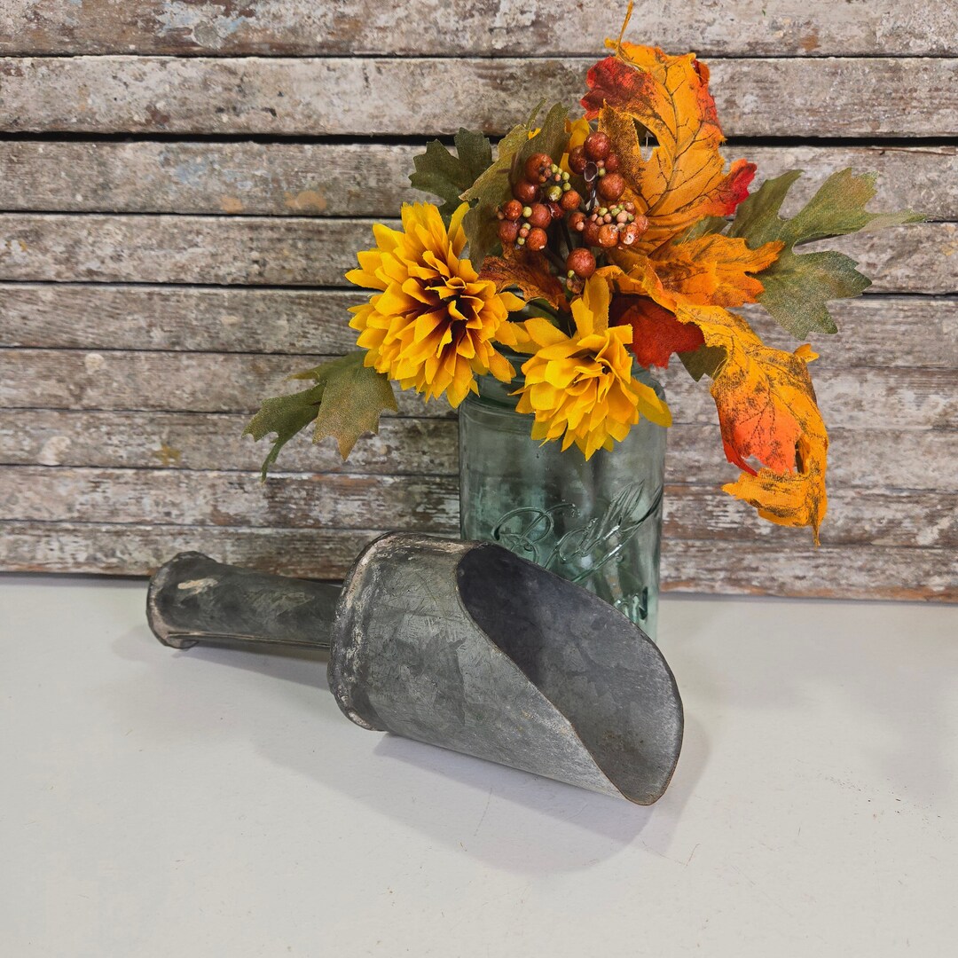 Small Hand Scoop, Vintage Galvanized Scoop, Rustic Hand Made. - Etsy
