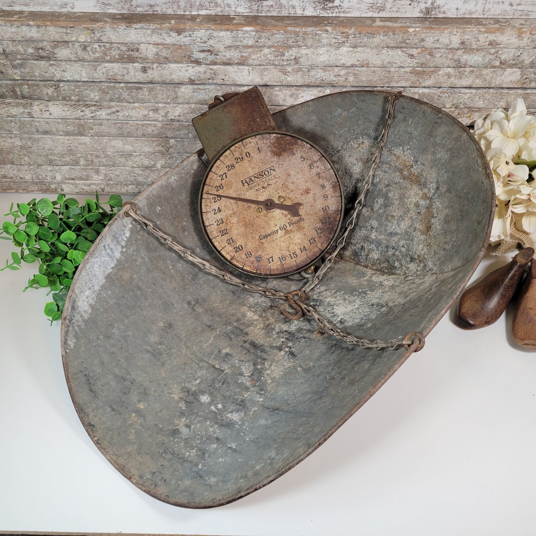 Hanson Dairy Scale With Extra Large Pan, Vintage Farmhouse Decoration ...