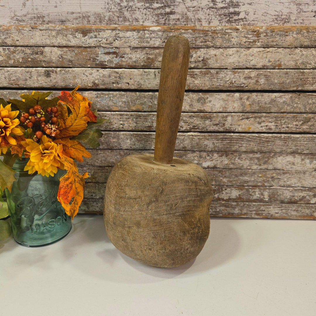 Heavy Round Burl Mallet, Vintage Round Wood Carpenters Mallet, Stone ...