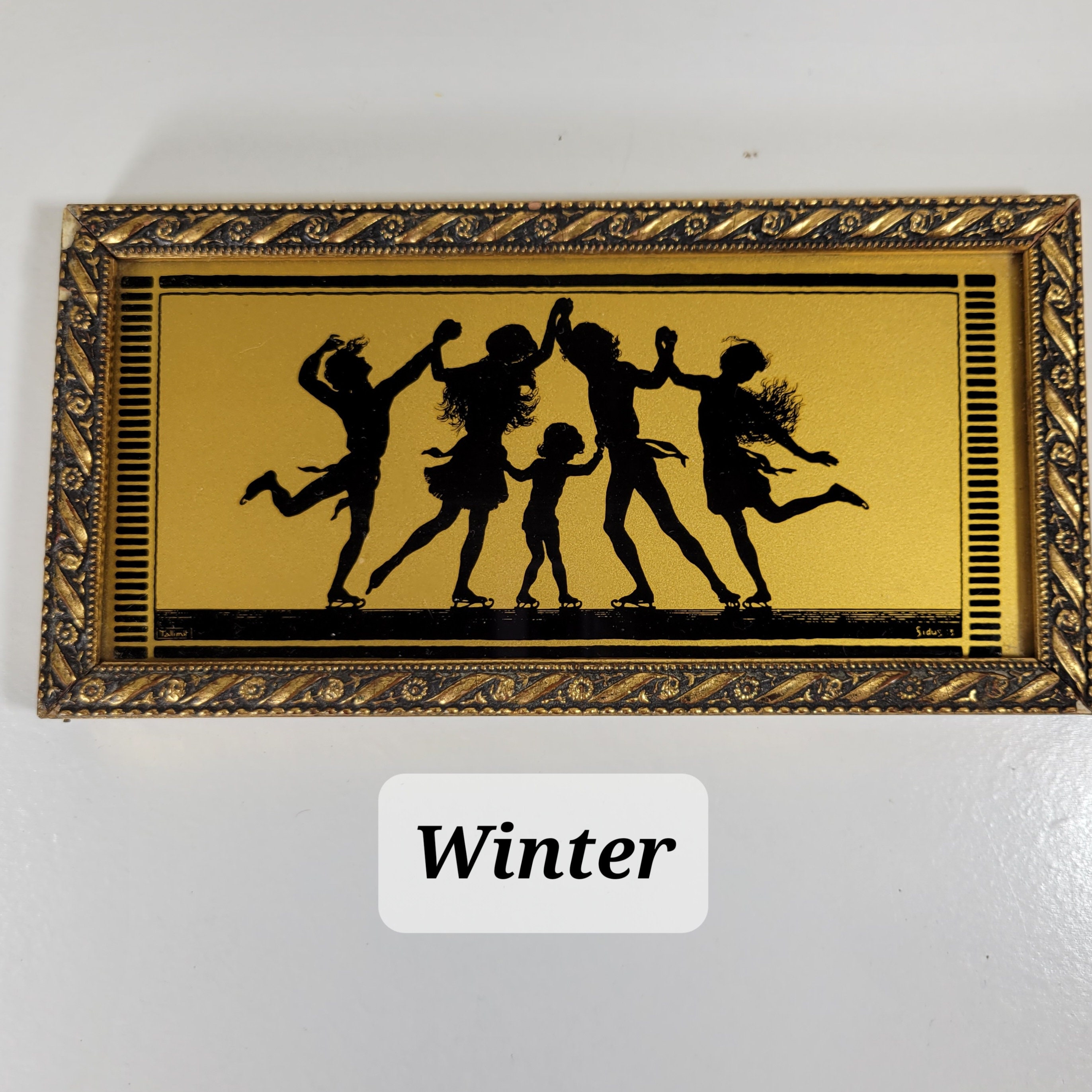 The Four Seasons by Fidus Vintage Reverse Painted Silhouette - Etsy