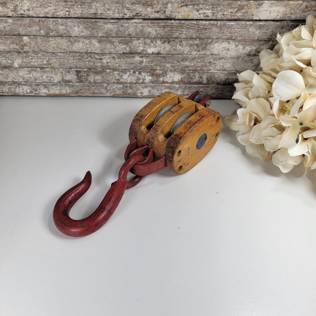 Vintage Pulley, Double Block, 11 3/4" Anvil Logo - Etsy