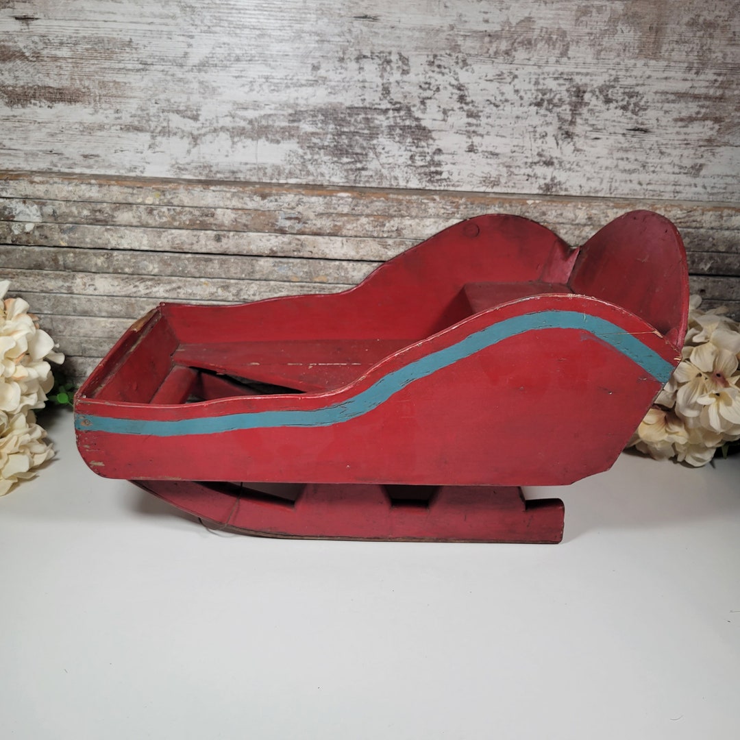Rustic Red Sled Vintage Hand Made Sled for Display - Etsy