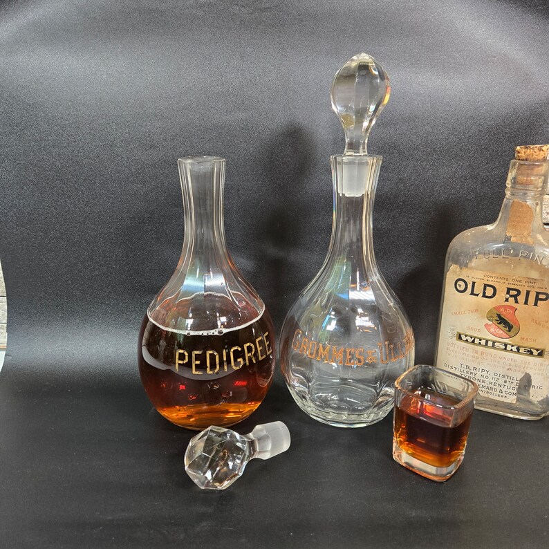 Pre-prohibition Pedigree Bar Back Decanter, Pre 1920's. One Decanter ...