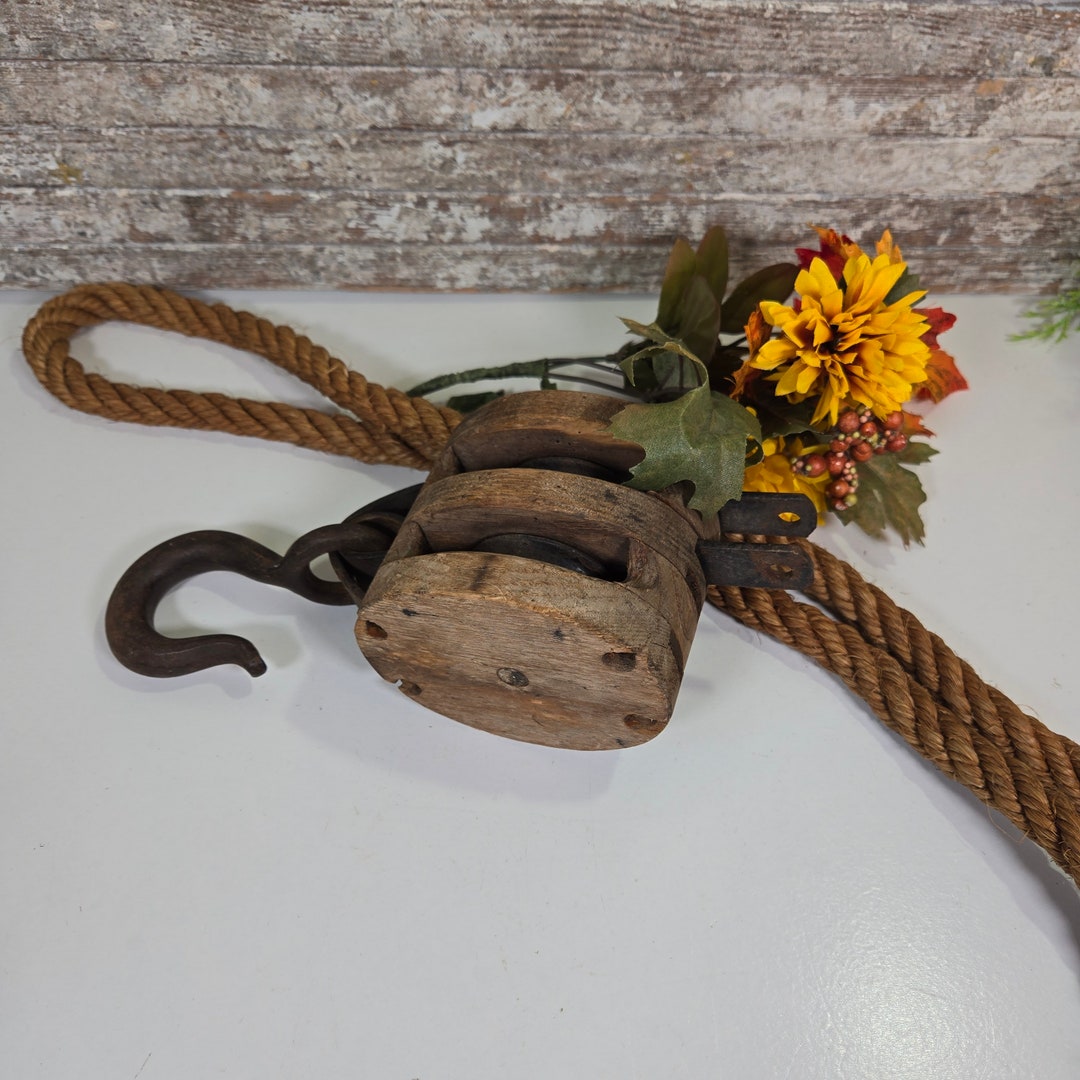 Pulley, Vintage Small Double Sheave Block and Tackle, Madesco Products ...
