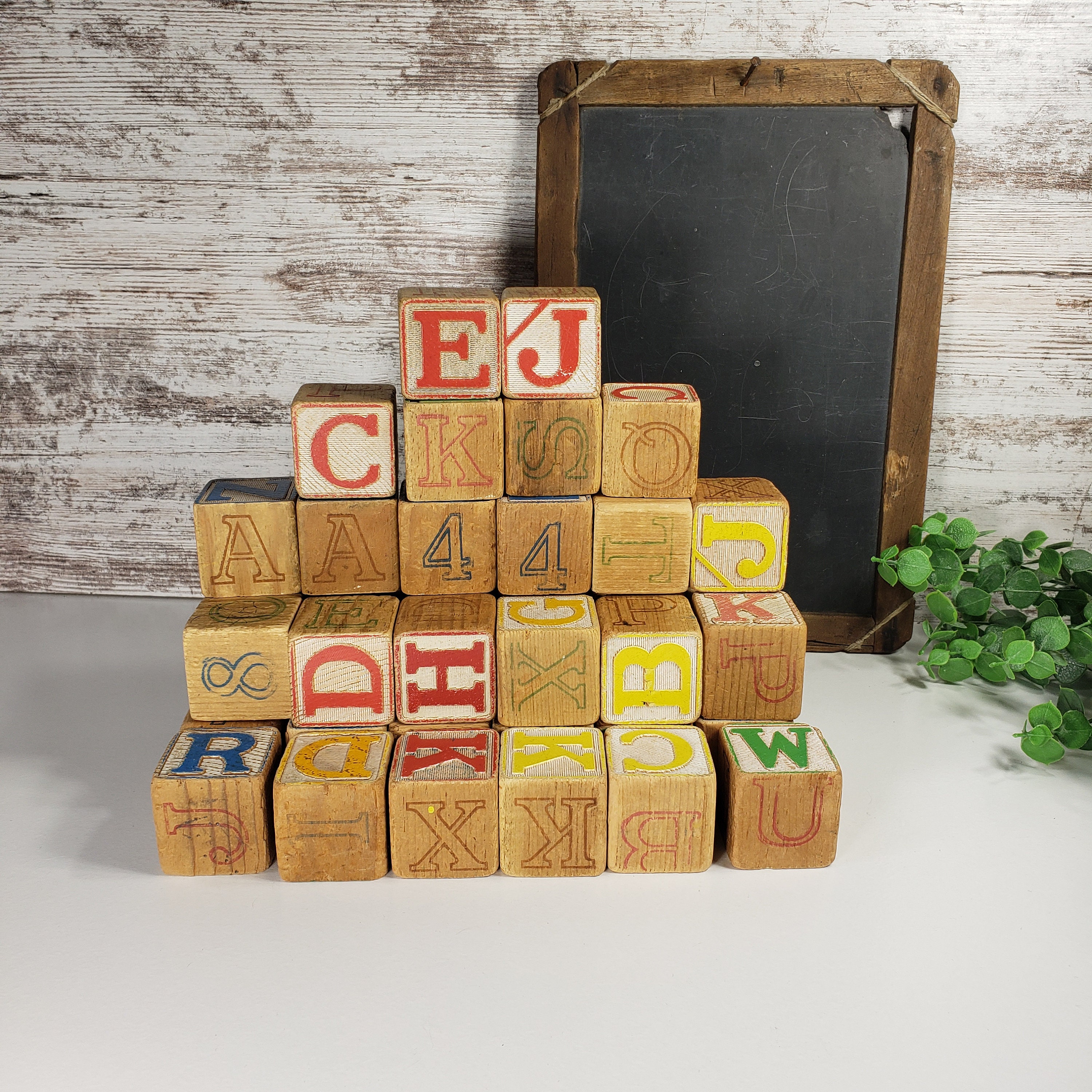 Alphabet Blocks 42 Playskool by Milton Bradley Vintage Wood | Etsy