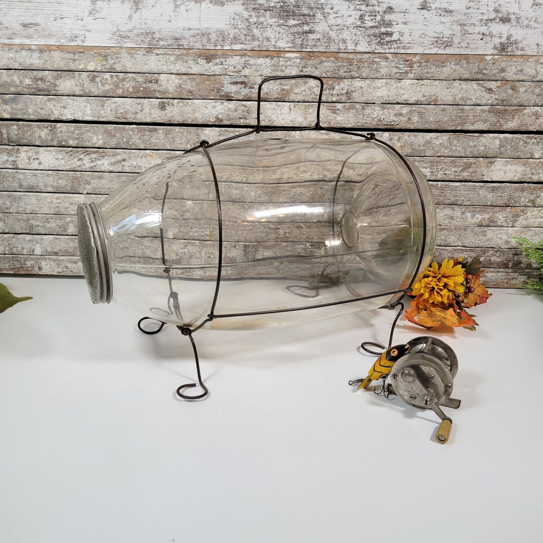 Vintage Orvis Minnow Trap, C.F. Orvis Maker Manchester VT, Glass With ...