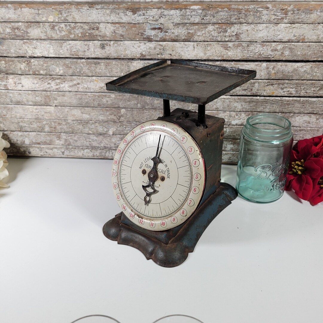 Kitchen Scale Antique Farmhouse Scale With Great Blue Chippy - Etsy