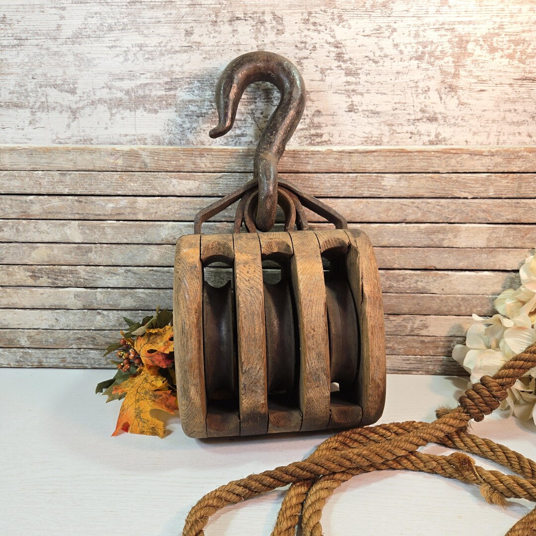 Lg Pulley, Triple Sheave Block Pulley, Very Large Vintage Pulley. - Etsy