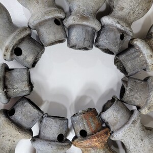 Antique Galvanized Iron Post Caps, Round Post Toppers, Early 1900's ...