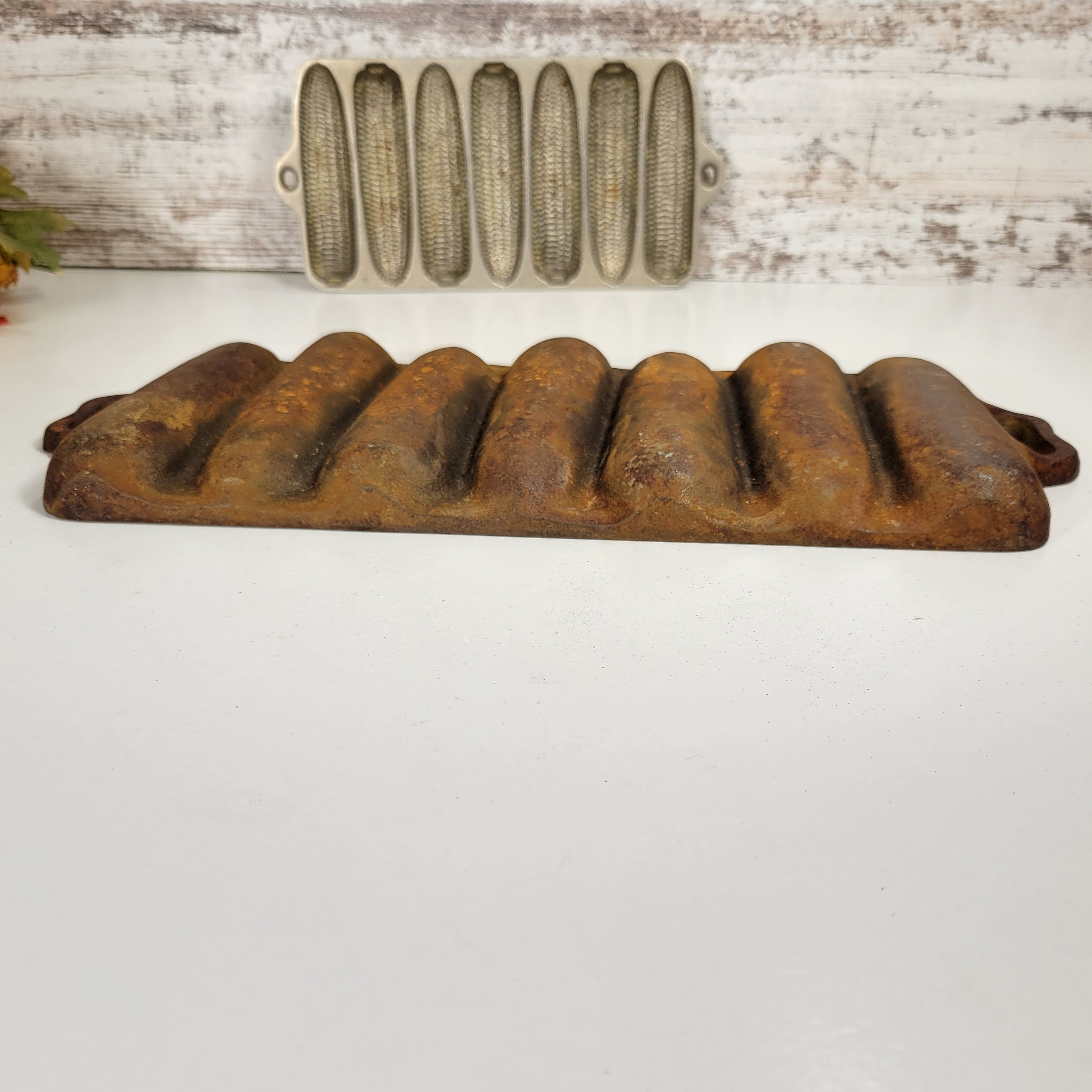 Corn Bread Pan Vintage Rusty Cast Iron Corn Bread Pan | Etsy