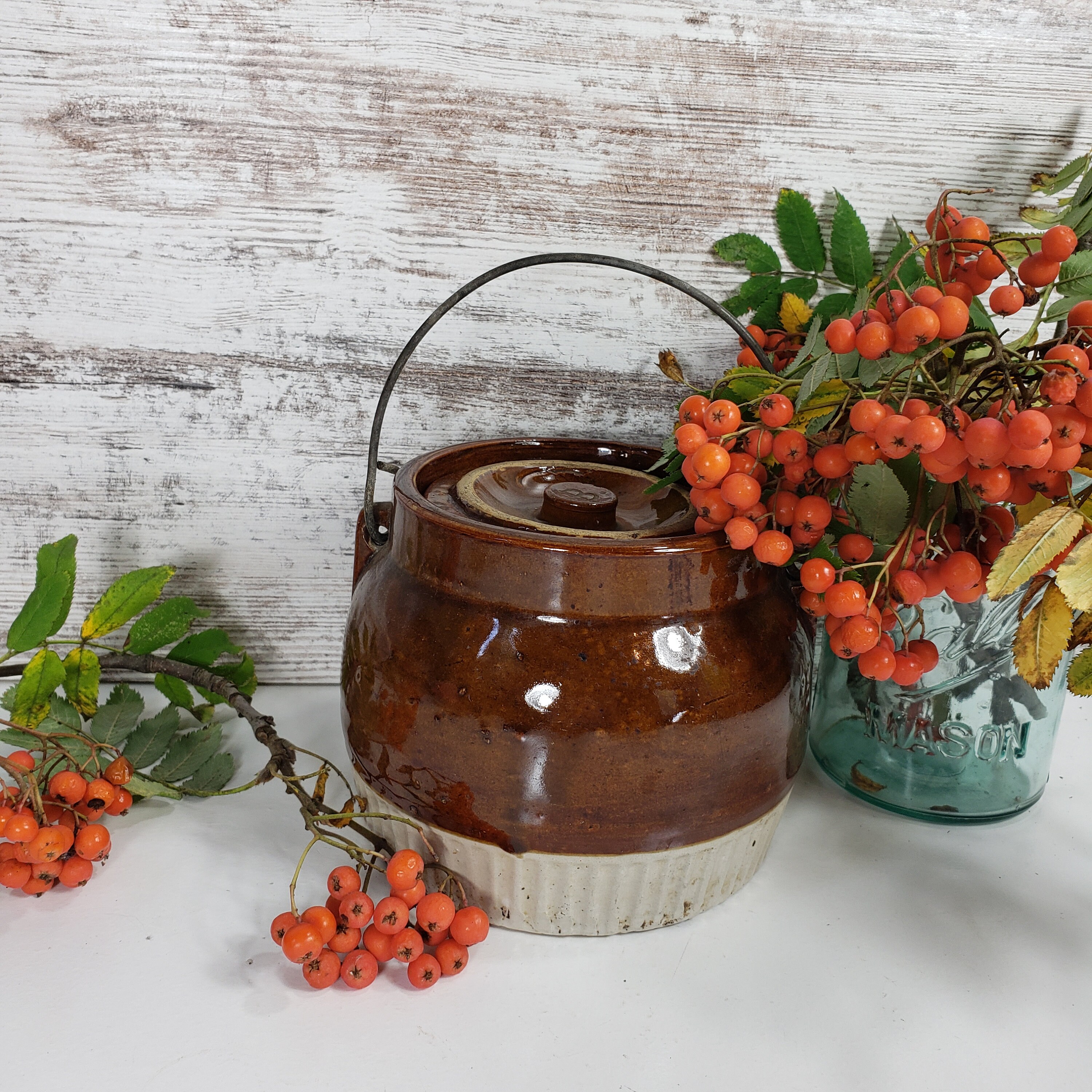 Bean Pot Small Vintage Red Wing Union Stoneware Bean Pot With - Etsy
