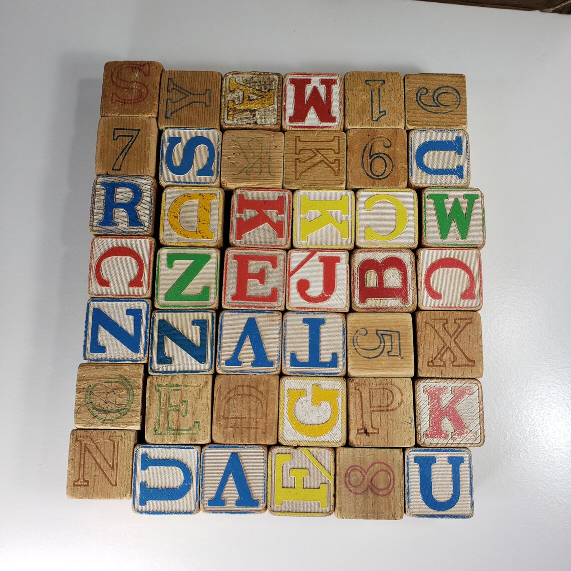 Alphabet Blocks, 42 Playskool by Milton Bradley, Vintage Wood Children ...