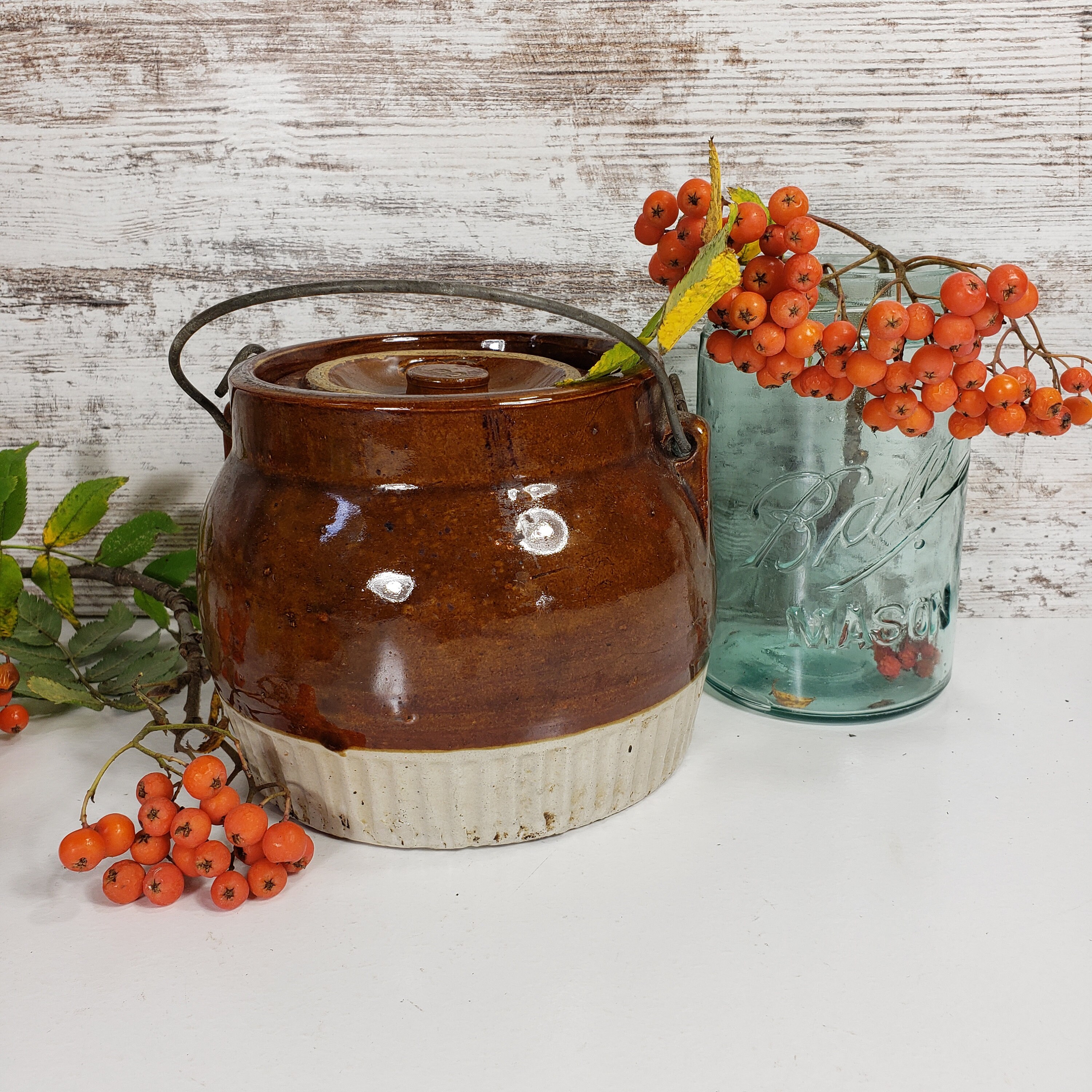Bean Pot Small Vintage Red Wing Union Stoneware Bean Pot With - Etsy