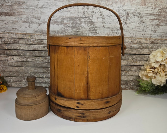 Firkin, Large Wood Sugar Bucket With Lid, Bentwood Straps and Handle - Etsy