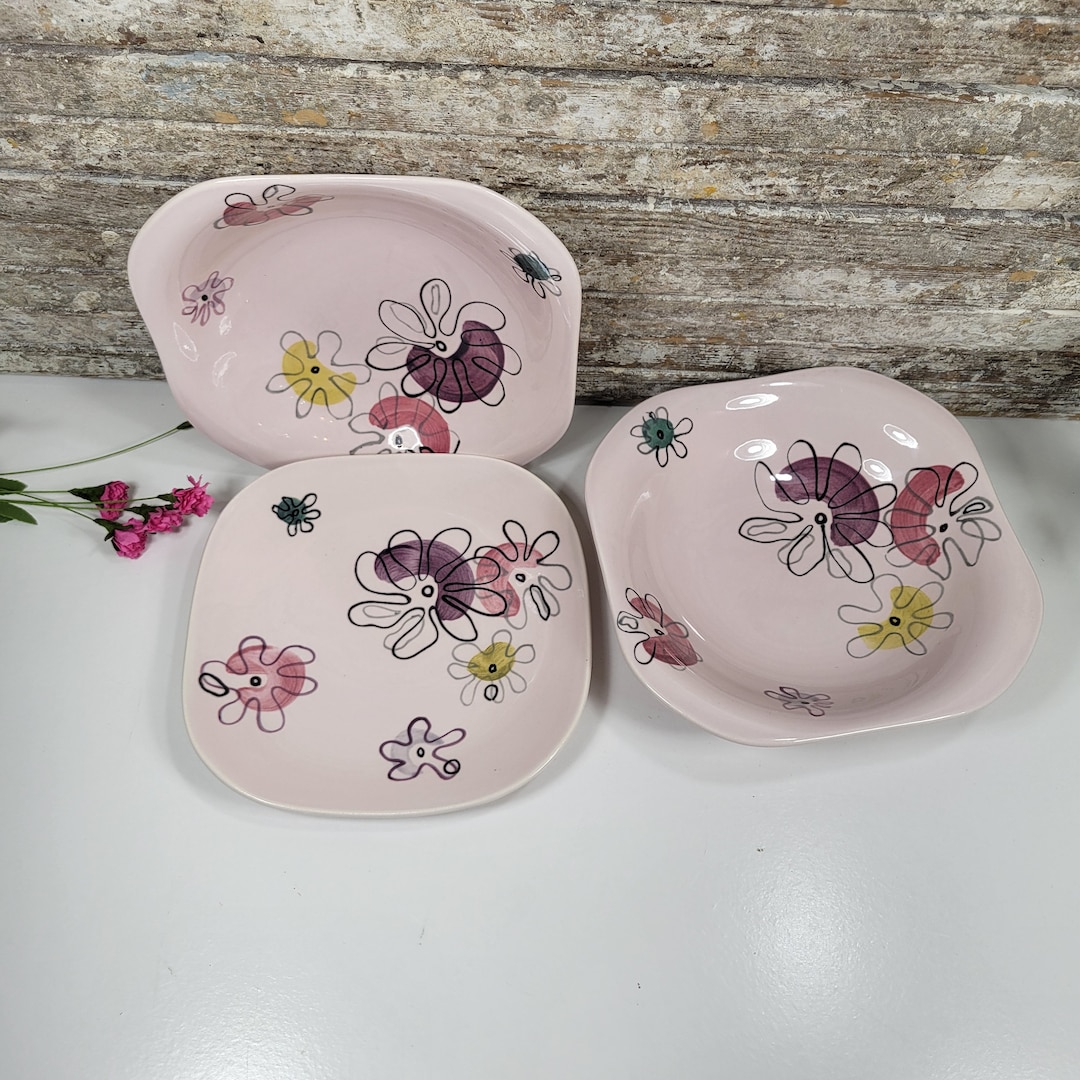 Red Wing Pottery Fantasy Pattern, Hard to Find 1950's 2 Bowls & 1 Bread ...