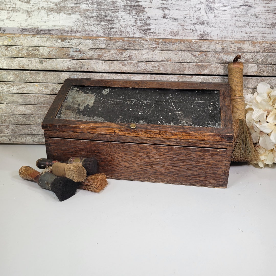 Dovetail Store Display, Antique Tin Slant Top Box, - Etsy