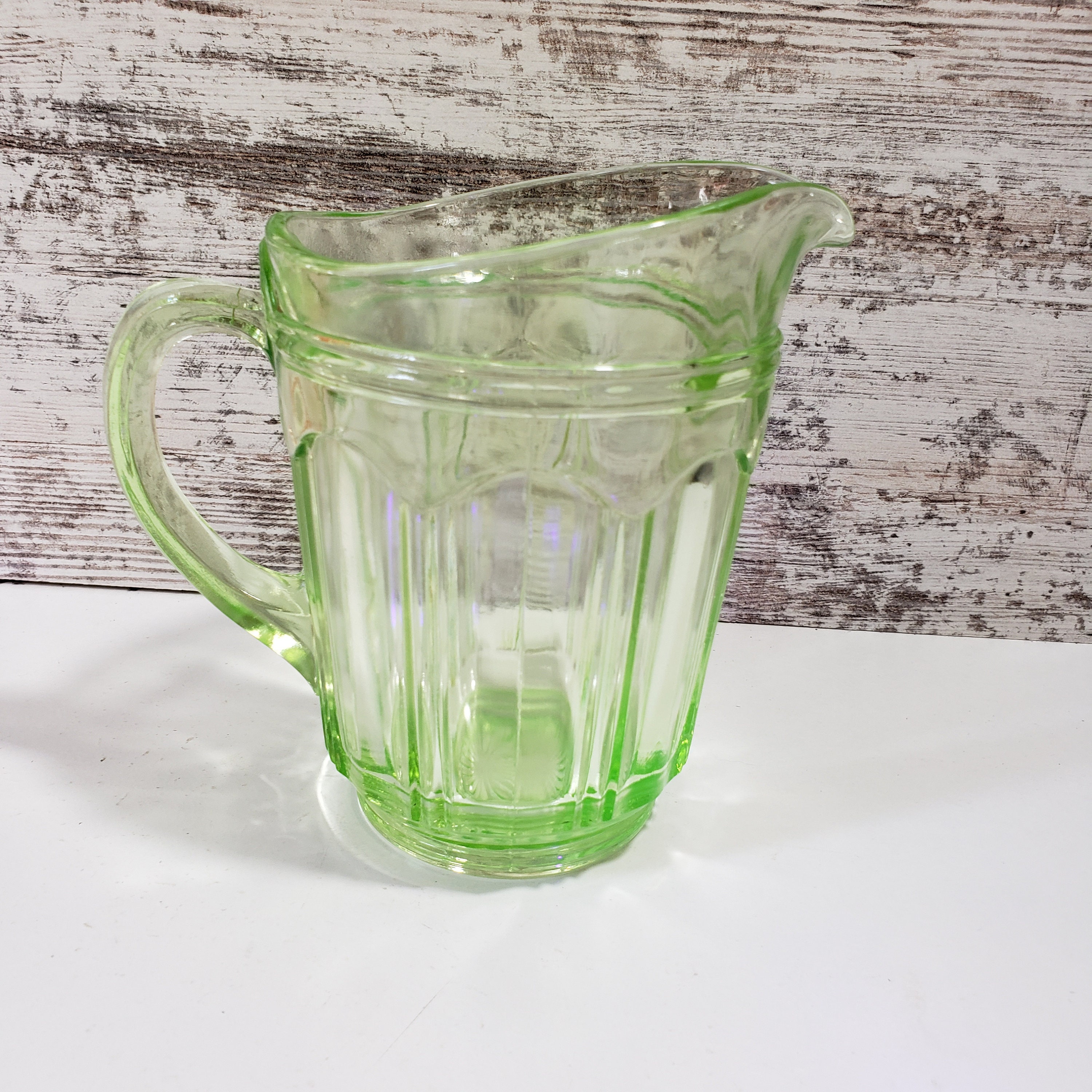 Anchor Hocking Glass Pitcher Art Deco Colonial Pattern - Etsy