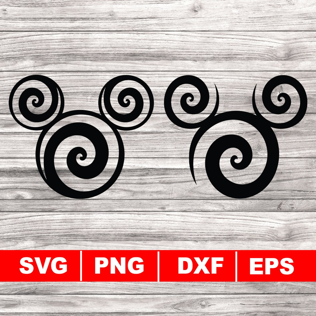 Swirl Mickey Head Svg, Digital Download, Swirl Svg, Swirling Mouse Head ...