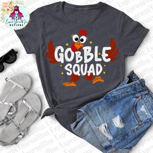 Gobble Squad Svg, Gobble Squad Turkey Svg, Funny Thanksgiving Svg, Kids ...
