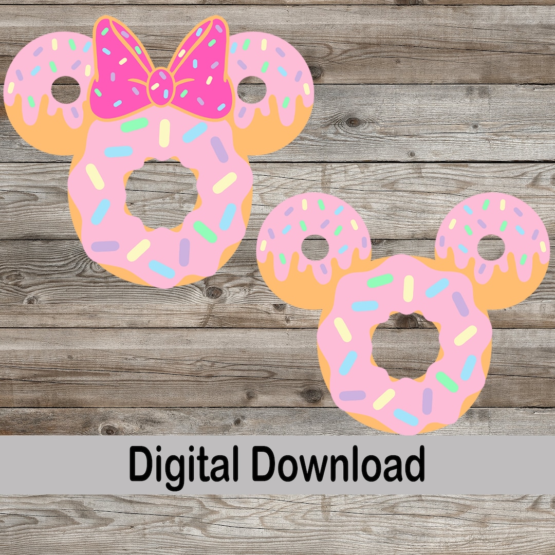 Mickey Donut Svg, Minnie Donut Svg, Sprinkled Donuts Svg, Donuts Svg ...
