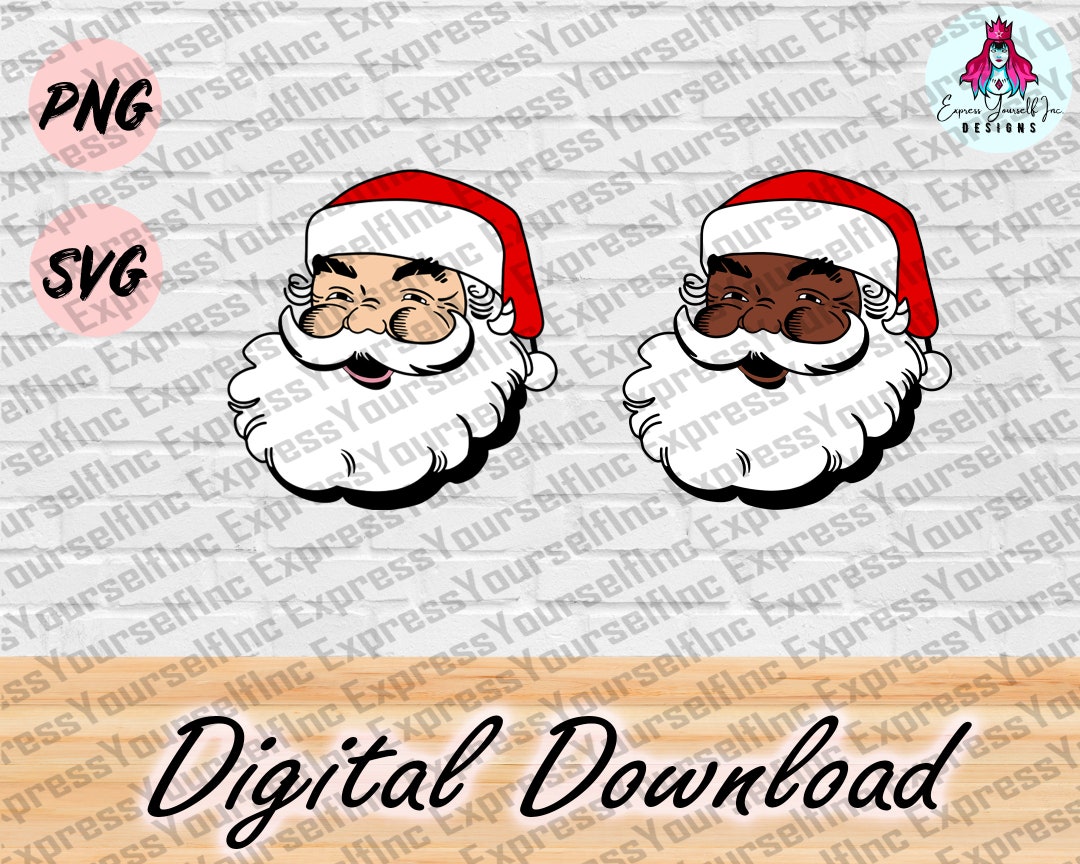 Santa Face Svg, Christmas Svg, Santa Claus Svg, Instant Download, Santa ...