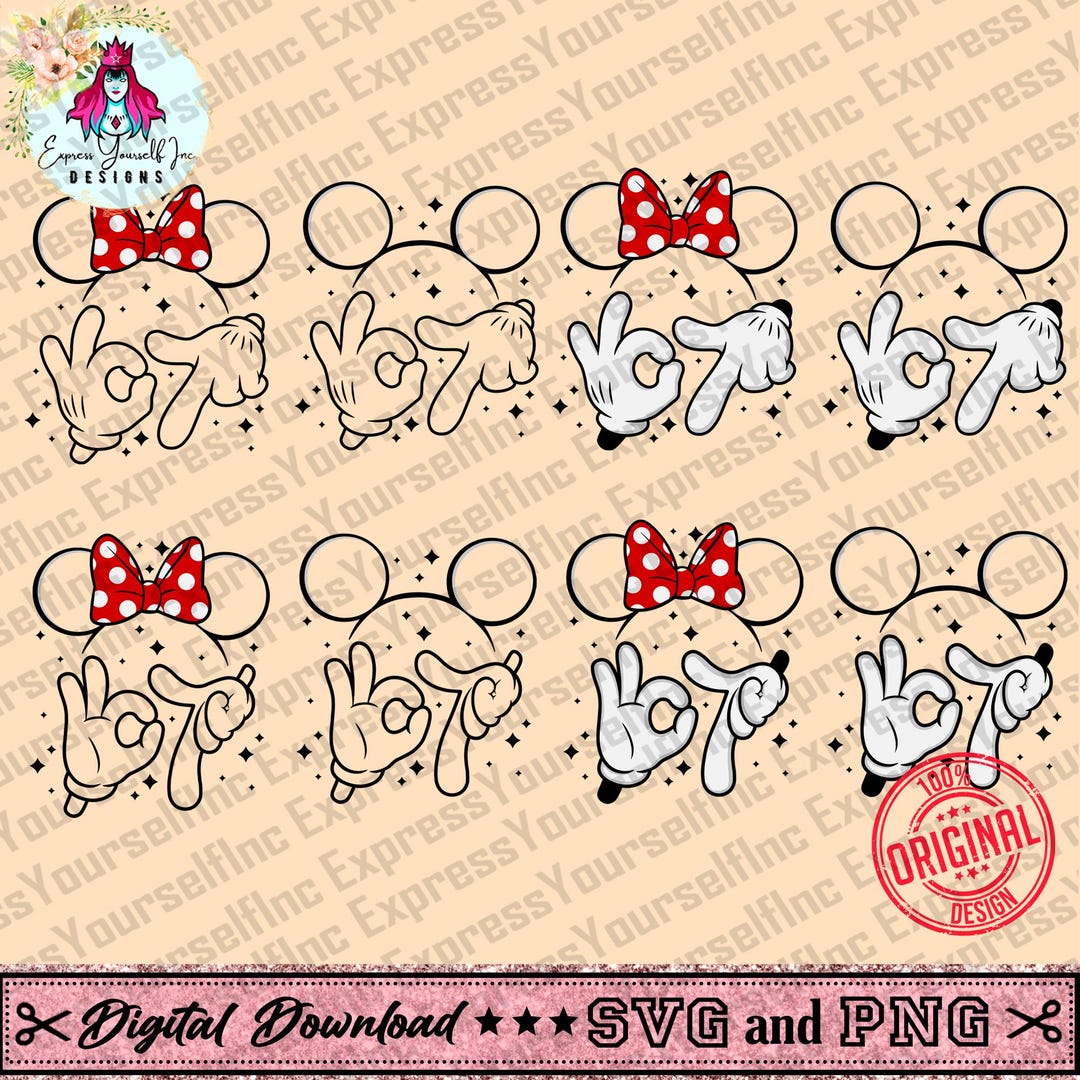 Six Seven Mouse 6 7 Meme Funny Hands Svg, Trandy Clipart, Printable T ...